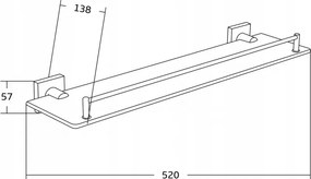 Mexen příslušenství, RUFO polička skleněná, černá, 7050937-70