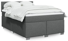 Box spring postel s matrací tmavě šedá 140x200 cm textil 3285912