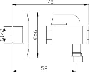 Sapho rohový ventil s matkou 1/2x 3/8 chrom 2020CR