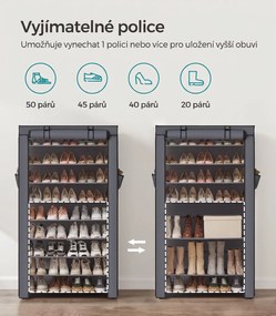 Textilní botník Pompy 84 cm šedý