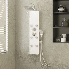 Sprchový panel skleněný 25 x 47,5 x 130 cm bílý 151419