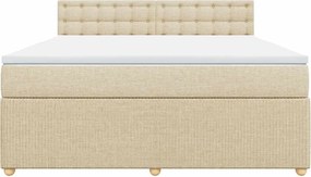 Box spring postel s matrací krémová 180x200 cm textil 3289854