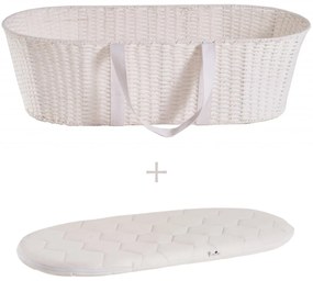 Ahojbaby Mojžíšův košík pro miminko Paper Dream white + matrace Basic