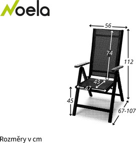 Noela Polohovací kovové křeslo Mona natural područky