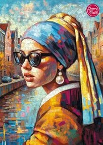 CHERRY PAZZI Puzzle Dívka s perlou / 1000 dílků / 50 × 70 cm
