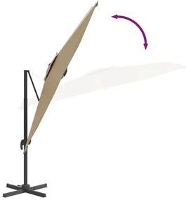 Konzolový slunečník s LED taupe 400 x 300 cm,  319930