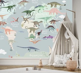 Gario Fototapeta Pastelová mapa dinosaurů Materiál: Vliesová, Rozměry: 200 x 140 cm