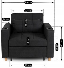 Elegantní ergonomické křeslo SOLOR v černé barvě — s držákem na pití Mebel Elite