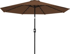 Outsunny Zahradní Slunečník Ø265 cm s 32 Solárními LED Světly | Aosom