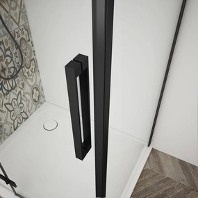 Gelco Trinity Black čtvercový sprchový kout 100 x 100 x 200 cm otevírací černá sklo čiré GT2210-10C-B