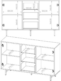 Komoda VEROLI VR01 bílý / bílý mramor