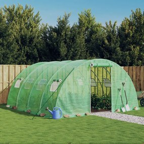 Skleník s ocelovým rámem zelený 16 m² 4 x 4 x 2 m 3188061