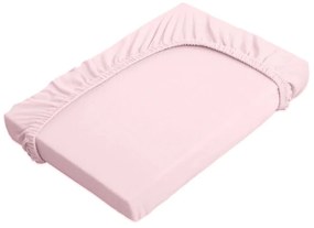 SCANquilt napínací prostěradlo JERSEY ELASTIC LYCRA světle růžová výška matrace do 30 cm 90 x 200 cm