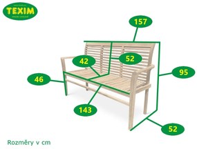 Nábytek Texim Stucking/New teaková stohovatelná lavice 150 cm