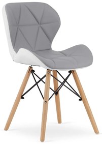 Supplies LAGO Jídelní židle - bílo/šedá barva