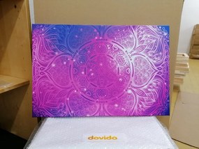 Obraz indická Mandala s galaktickým pozadím - 90x60 cm