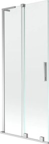 Mexen Velar L vanová zástěna 2-křídlová posuvná 80 x 150 cm, průhledná, chrom - 896-080-003-01-01