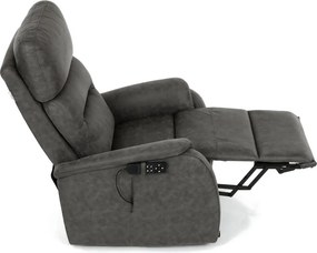 TV křeslo OLIVER s elektrickým polohováním — 4 motory, látka, černá, nosnost 150 kg