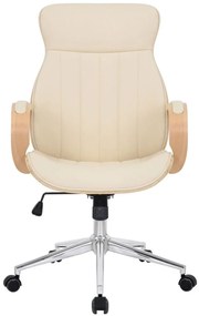 Bhm germany Kancelářská židle Melilla, syntetická kůže, přírodní / krémová
