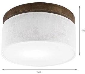 Brilagi - LED Stropní svítidlo BELLADONNA 1xE27/15W/230V pr. 30 cm bílá/dub ořech