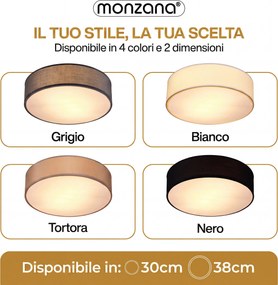 Stropní svítidlo šedý textil Ø38cm