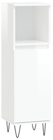 3dílný set koupelnového nábytku lesklý bílý kompozitní dřevo,  3190301