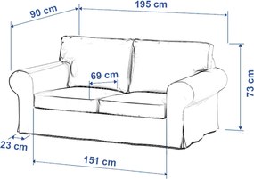 Potah na pohovku IKEA Ektorp 2-místná, rozkládací, STARÝ MODEL barva béžová látka lesklé, sametová