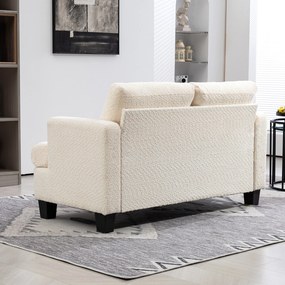 HOMCOM 2-místná pohovka moderního stylu 140 cm s odnímatelnými zádovými polštáři a opěrkami na ruce, mini pohovka do ložnice, bytu, pro malé prostory…