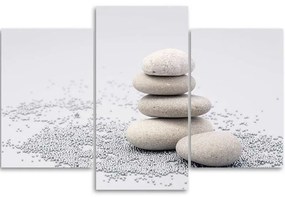 Obraz na plátně třídílný Kameny Zen Beige - 90x60 cm