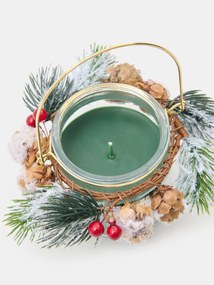 Sinsay - Vánoční vonná svíčka s dekorativními větvičkami Sandalwood - zelená