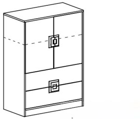 Dětský pokoj NICO 2 Domel barva: dub světlý/bílý mat/úchyt tyrkys/bílá
