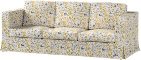 Potah na pohovku IKEA  Karlanda 3-místná nerozkládací, dlouhý barva žlutá látka pletený vzor, vzorované