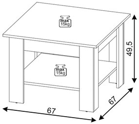 Konferenční stolek Minivas 67 cm beton