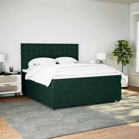 Box spring postel s matrací tmavě zelená 180x200 cm samet 3292421