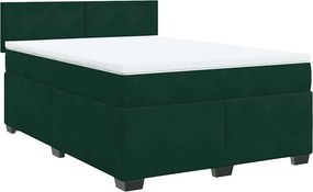 Box spring postel s matrací tmavě zelená 140x190 cm samet 3288603