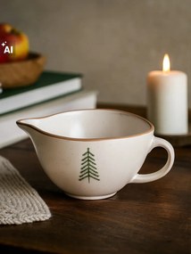 Sinsay - Omáčník s potiskem vánočního stromku - krémová