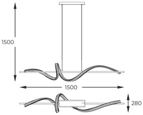 Zuma Line MD3170-1-3GT - LED Lustr na lanku ATHESA LED/24,5W/230V 2700-6000K +DO