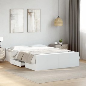Rám postele se zásuvkami bílý 120 x 200 cm kompozitní dřevo 3280300