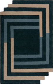 Ručne všívaný kusový koberec Abstract Labyrinth Shaped Green/Blue, 120x180, modrá, chodba / predsieň, Flair Rugs