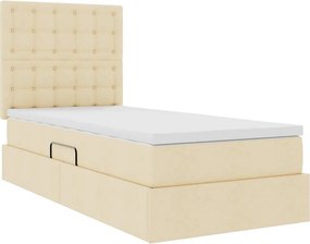 Postel s úložným prostorem a matrací Krémová 100 x 200 cm 3371890