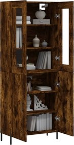 Skříň highboard kouřový dub 69,5 x 34 x 180 cm kompozitní dřevo 3198222