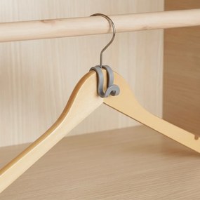 Domo Living Sada 8ks přídavných háčků na ramínka =  2x více místa, šedý semiš