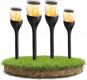 BERGE 4x Solární zahradní LED lampy Strong FLAME 65cm