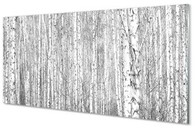 akrylový obraz Černá a bílá strom les 125x50 cm