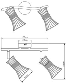 Globo 54814-2 - Bodové svítidlo PURRA 2xE14/40W/230V