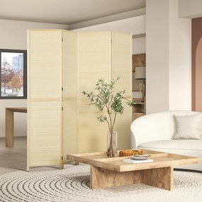 HOMCOM Bambusový paravan do interiéru 4 panely 180 x 180 cm - Přenosný paravan