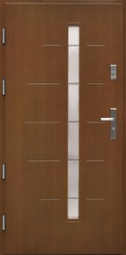 Vchodové dveře Linie, 90 L, 1018 × 2080 mm, dubové dřevo, levé, dub zlatý, prosklené