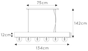 Lucide 30474/06/30 - Lustr na lanku SURTUS 6xE27/60W/230V