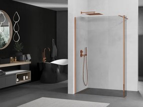 Mexen Kioto, sprchový kout typ Walk-in 90 x 30 cm, 8mm čiré sklo, profil růžové zlato, 800-090-212-60-00-030