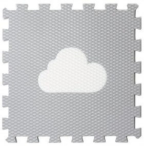 Vylen Pěnové podlahové puzzle Minideckfloor s mráčkem Světle šedý s bílým mráčkem 340 x 340 mm